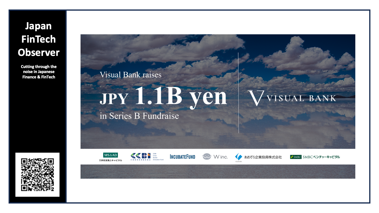 Mitsui Sumitomo Insurance Capital Leads Visual Bank's JPY 1.1bn Series B